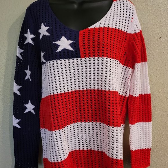 Colleen Lopez | Sweaters | Colleen Lopez Americana Pullover Sweater ...